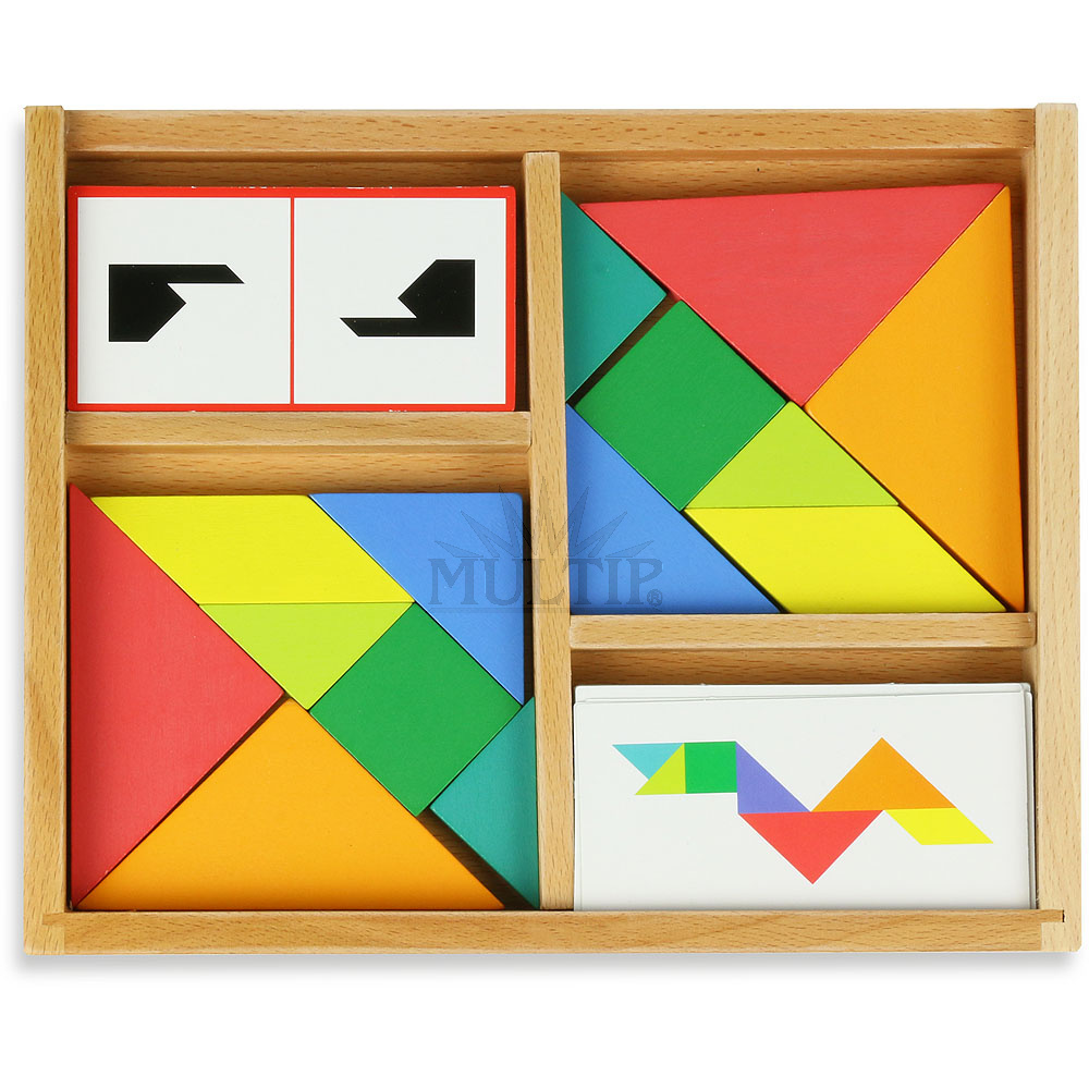 Tangram dřevěný, barevný