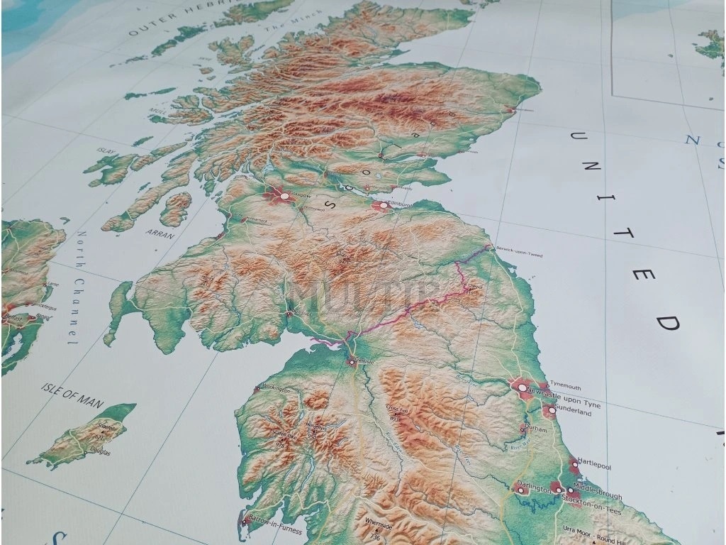 Velká mapa Britských ostrovů